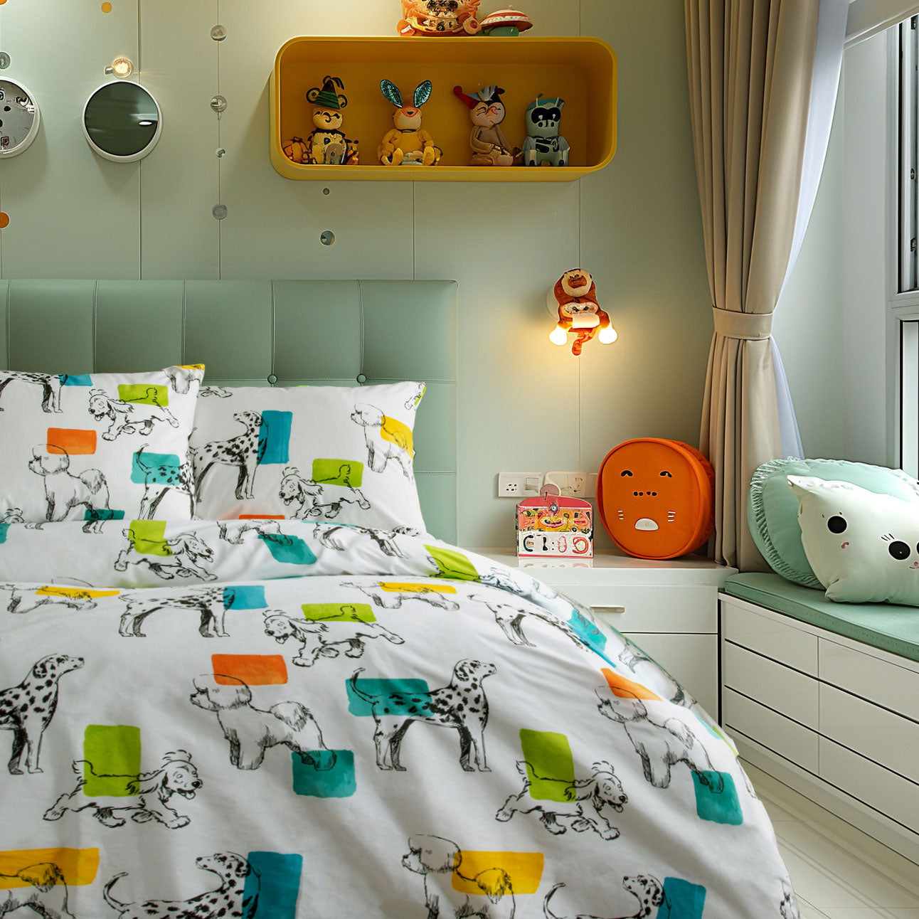 Cartoon Dog Kids Duvet Cover Single Boys Girls Animal Bedding Set Leruum London