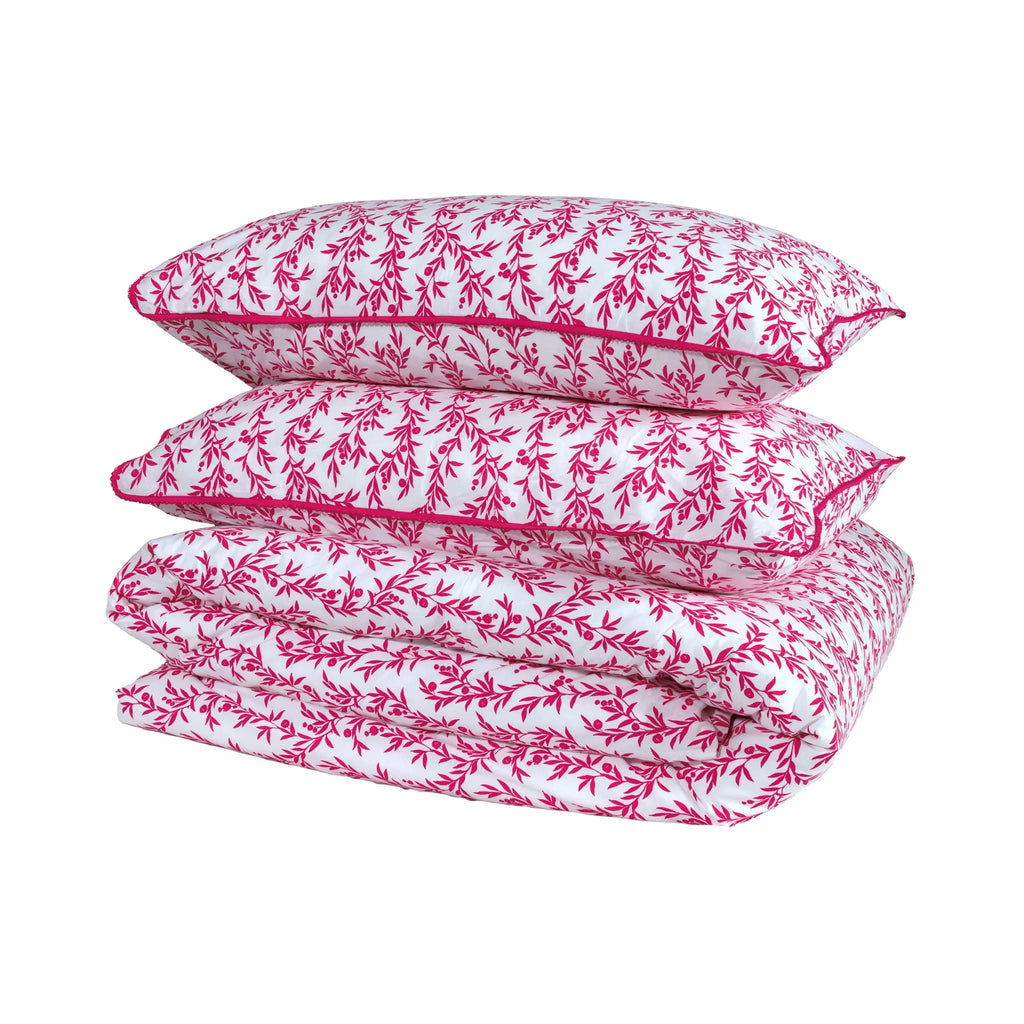 Luxury Cotton Percale Bedding Viva Magenta Floral Duvet Cover Set ...